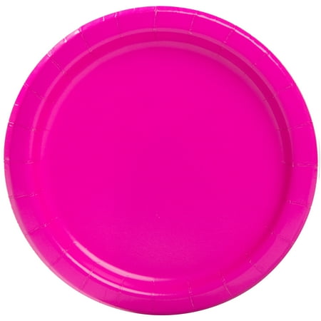 Way to Celebrate! Neon Pink Paper Dessert Plates, 7in, 24ct – Walmart ...