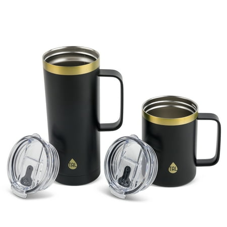 TAL Stainless Steel Mountaineer Coffee Mug 2 Pack, 20 fl oz and 12 fl ...