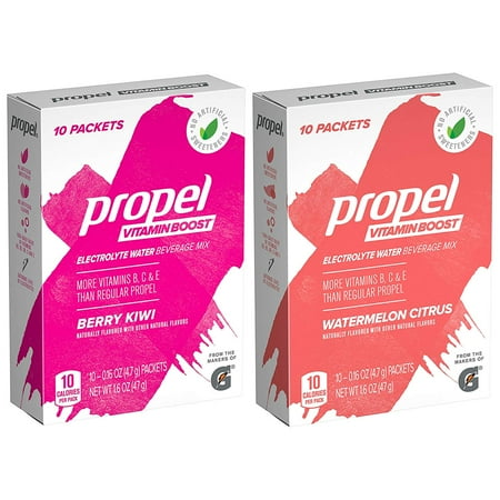 Propel Vitamin Boost Powder, 2 Flavor Variety Pack, 0.16oz Sticks, 50 ...