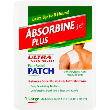 Absorbine Jr Ultra Strength Pain Relief Patch with Menthol for Shoulder ...