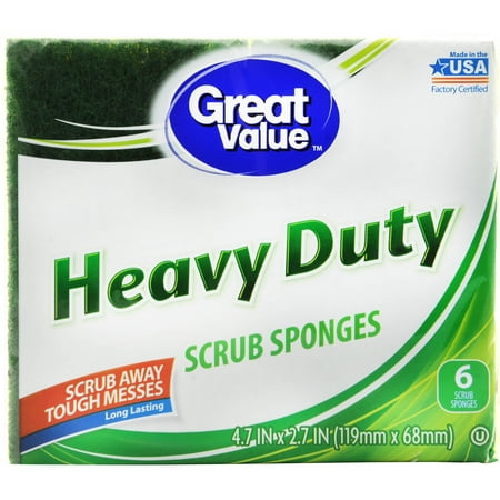 Great Value Gv Heavy Duty 6pk Sponge – BrickSeek