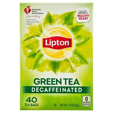 Lipton Green Tea, Decaffeinated, Tea Bags 40 Count Box – Walmart ...