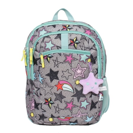 Crckt Kids Girls 16.5" School Backpack with Plush Dangle, Star Print ...