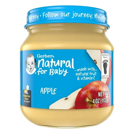 Gerber 1st Foods Natural for Baby Baby Food, Apple, 4 oz Jar – Walmart ...