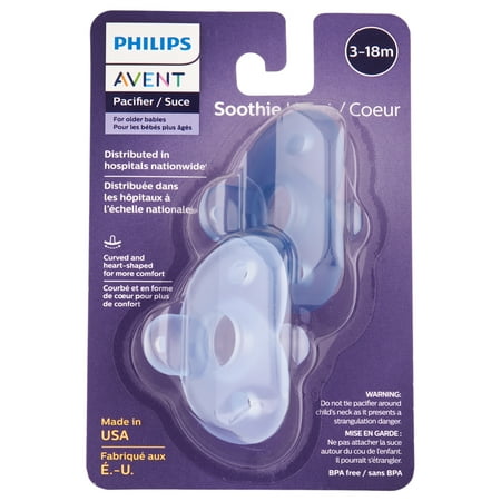 Philips Avent Soothie Heart Pacifier 3-18m Blue & Light Blue 2 Ct ...