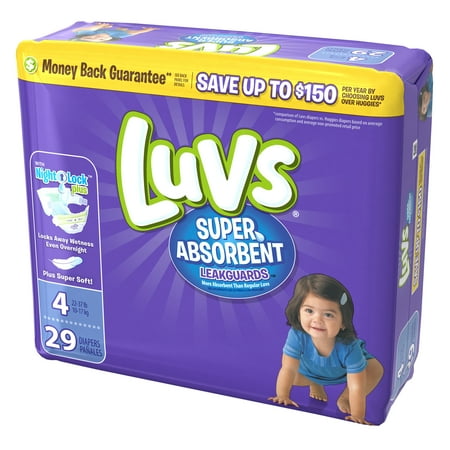 Luvs Super Absorbent Leakguards Newborn Diapers Size 4 29 count ...