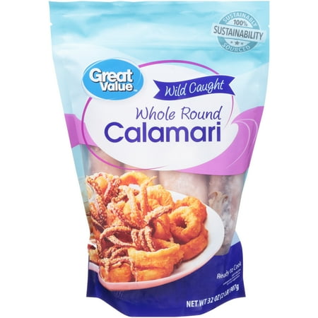 Great Value Frozen Wild Caught Whole Round Calamari, 2 lb – BrickSeek