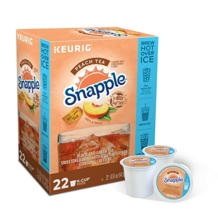Snapple Peach Iced Tea Keurig K-Cup Tea Pods, 22 Count For Keurig ...