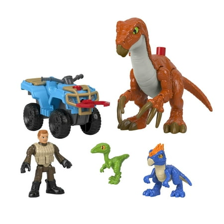 Imaginext Jurassic World Therizinosaurus Compy & Dracorex Figure Set ...