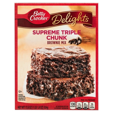 Betty Crocker Delights Triple Chunk Supreme Brownie Mix, 17.8 oz ...