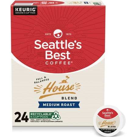 Seattle's Best Coffee, House Blend Medium Roast K-Cup Coffee Pods, 24 ...