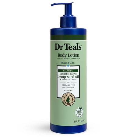 Dr Teal's Body Lotion, Moisture + Relaxing with Cannabis Sativa Hemp ...