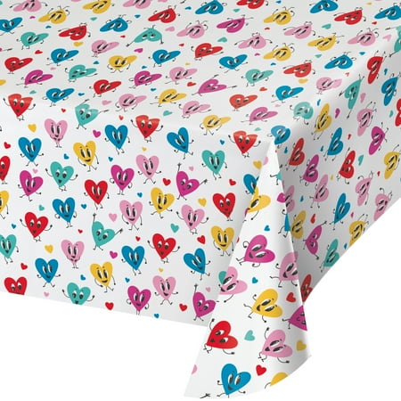 Way to Celebrate Bright Smiley Hearts Valentine's Day Plastic ...