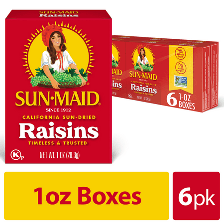 Sun-Maid California Sun-Dried Raisins, Dried Fruit Lunch Box Snack, 1 ...