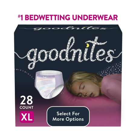 Goodnites Nighttime Bedwetting Underwear for Girls, XL, 28 Ct (Select ...