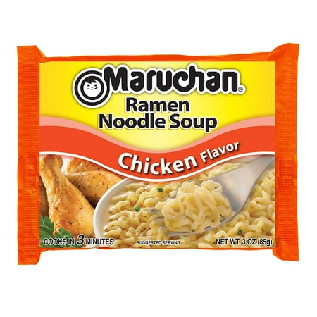 Maruchan Ramen Noodle Soup Chicken Flavor, 3 oz Shelf Stable Package ...