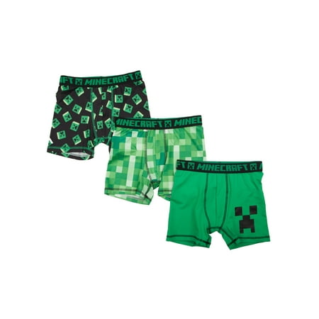 Minecraft Boys Underwear, 3 Pack Poly Boxer Briefs (Little Boys & Big ...