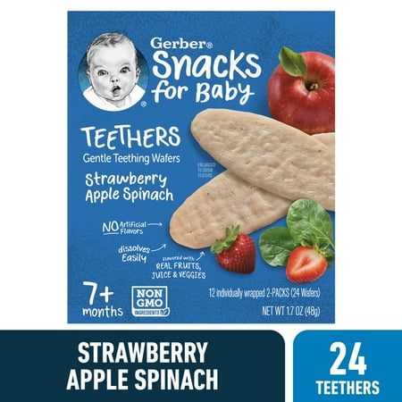 Gerber Stage 3 Baby Food, Teethers, Strawberry Apple Spinach, 1.7 oz ...