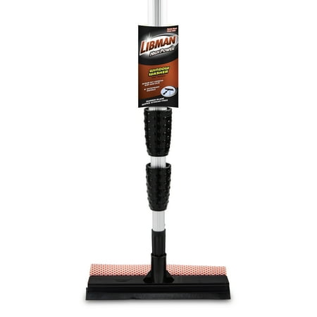 Libman Black and Red Telescopic Window Washer Squeegee and Sponge ...