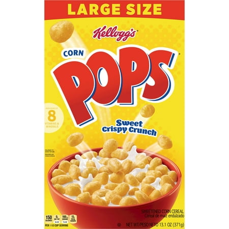 Kellogg's Corn Pops Original Cold Breakfast Cereal, Large Size, 13.1 oz ...