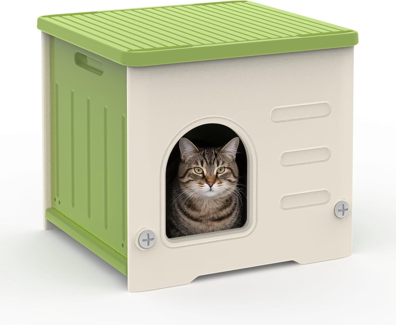 imerelez 17 inch Cat House for Indoor Waterproof Cat Shelter Small ...