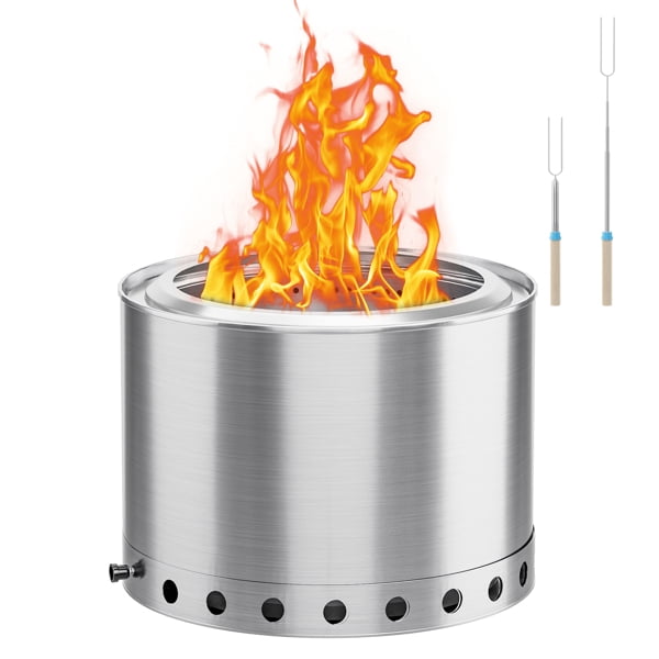 imerelez 19.5 inch Low Smoke Fire Pit Outdoor Personal Fireplace with ...