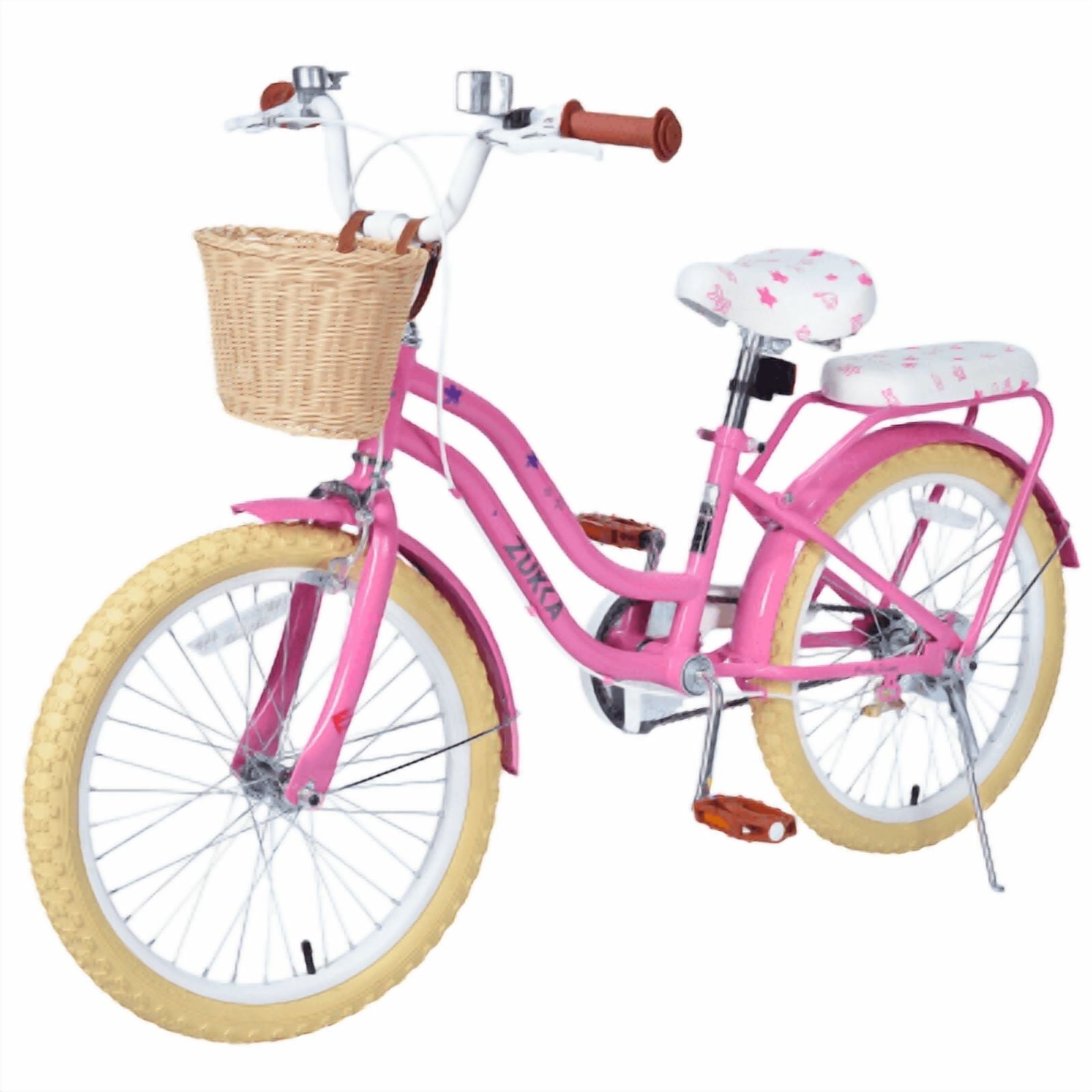 imerelez 20 Inch Bike with Basket - Steel Frame Single Speed Cruiser ...
