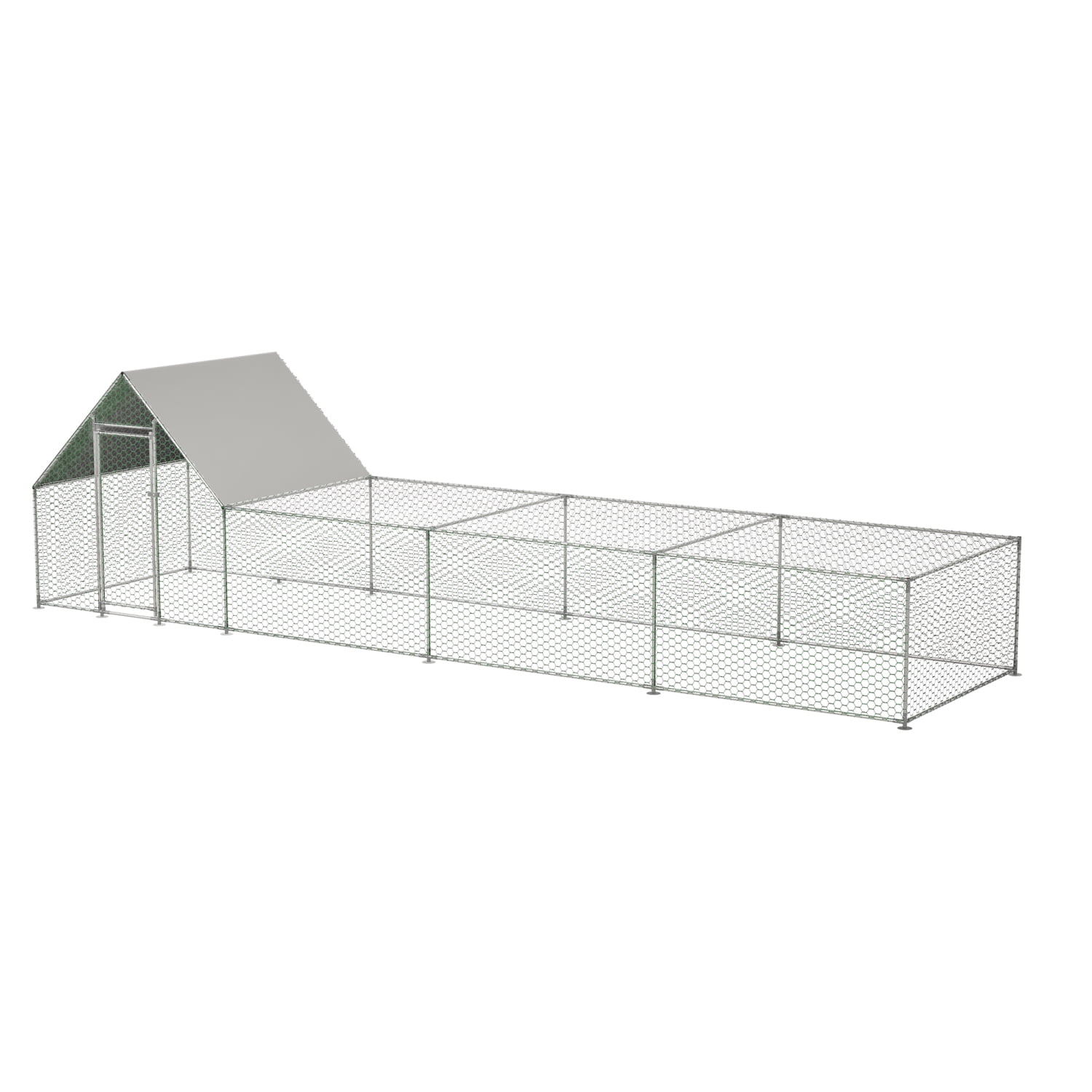 imerelez 26'Lx6.7'Wx6.6' ft Large Metal Chicken Coop, Walk-in Chicken ...