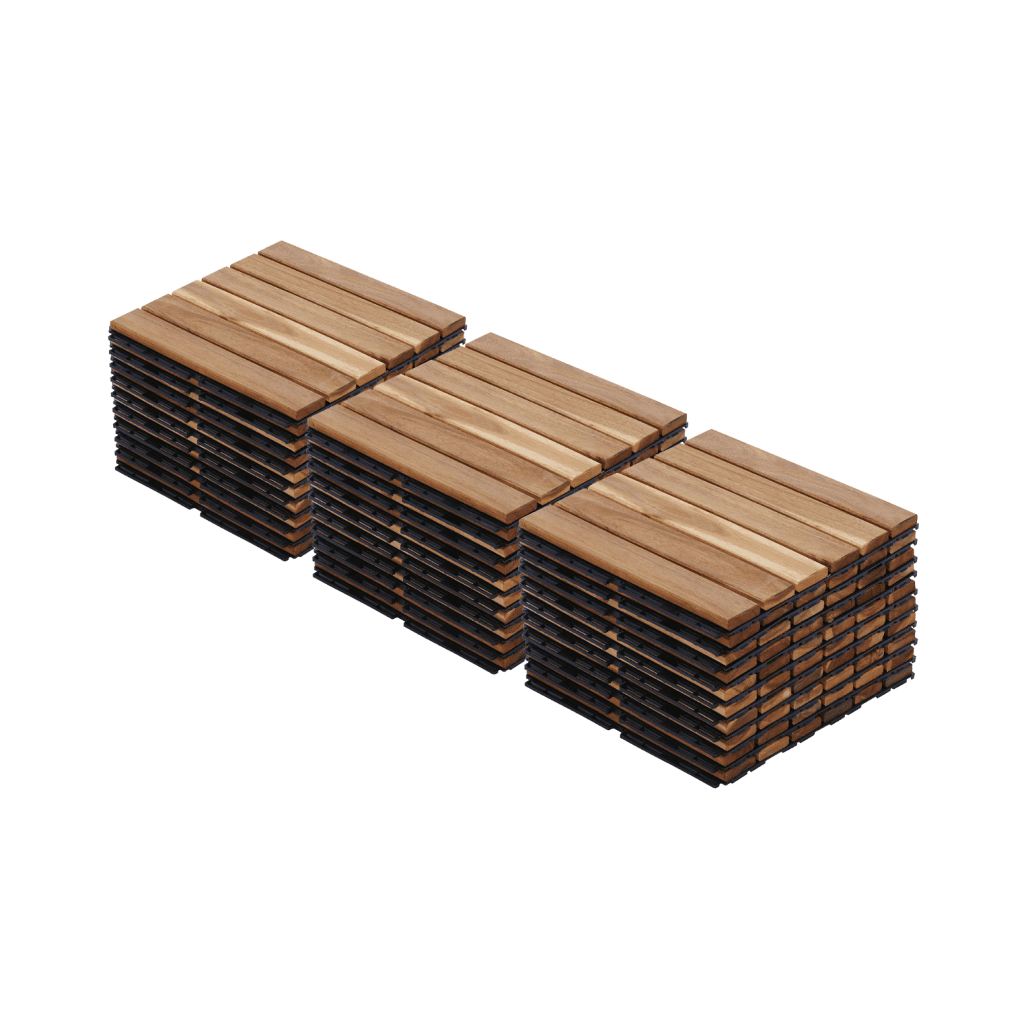 imerelez 30 Piece Patio Wood Deck Tiles, 12"x12" Square Acacia Wood ...