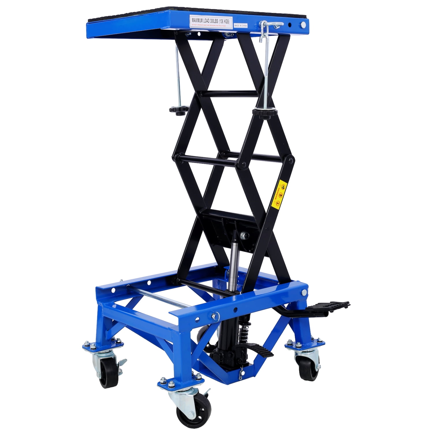 imerelez 300 lbs Hydraulic Motorcycle Scissor Jack Lift Foot Step ...