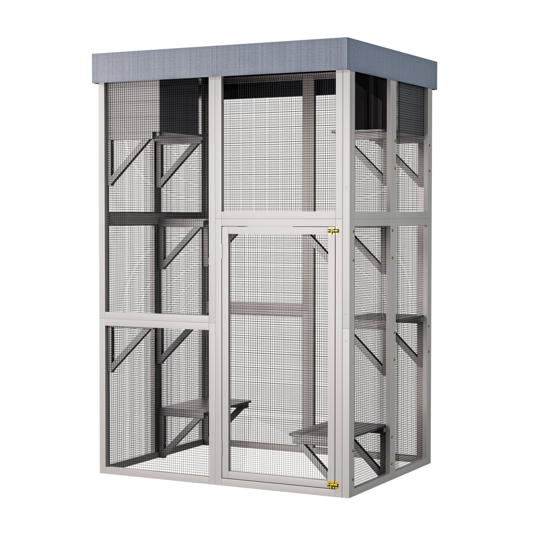 imerelez 70.5＂ Tall Outdoor Cat Enclosures For Indoor Cats, Gray Cat ...