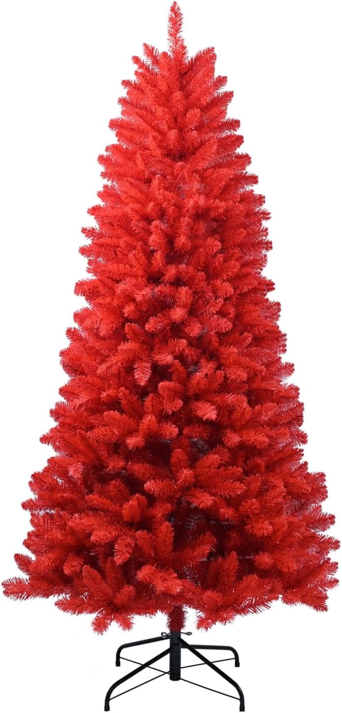 imerelez Artificial 6ft Pre-Lit Artificial Christmas Tree with 804 PVC ...