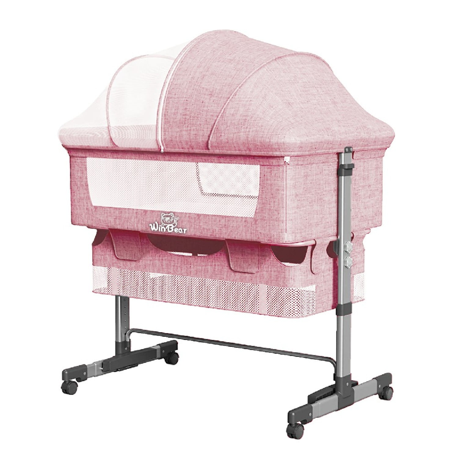 imerelez Baby Bassinet, Bedside Sleeper,Foldable Baby Bed to Bed, Adjustable Portable Bed for ...