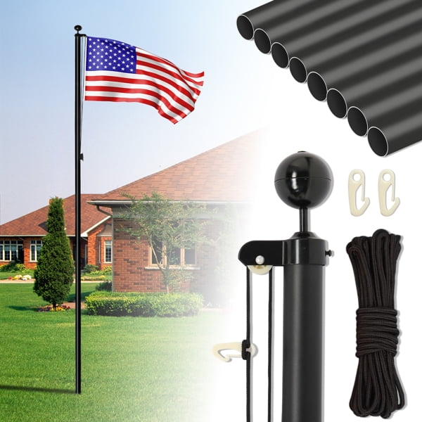 imerelez Flag Pole Kit for Outside House in Ground, 25FT Sectional ...