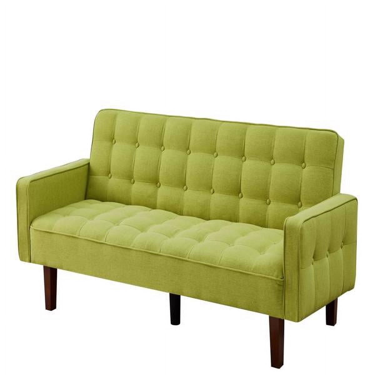 imerelez Green Linen Futon Sofa Bed, 73.62 Inch, Fabric Upholstered ...