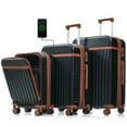 imerelez Luggage Set of 3, 20inch with USB Port, front opening design ...