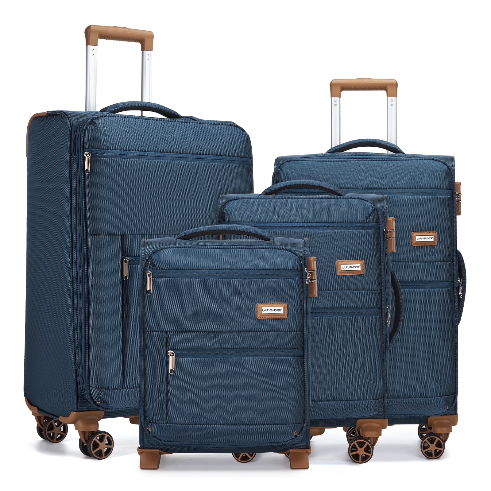 imerelez Luggage Sets 4 Piece, Softsied Suitcases with Spinner Wheels ...