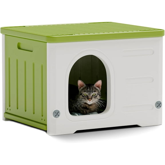 Clawsable Heated Outdoor Cat House, Waterproof & Insulated Design,Fit 2 ...
