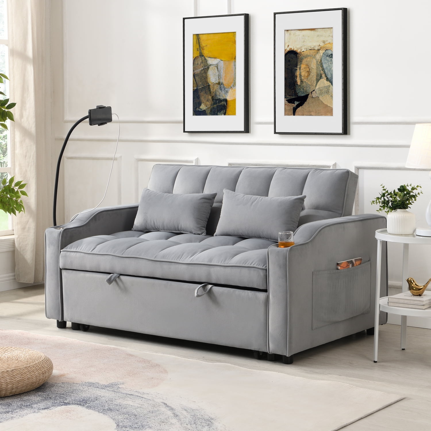imerelez Small Love Seat Lounge Sofa with adjustable Reclining Backrest ...