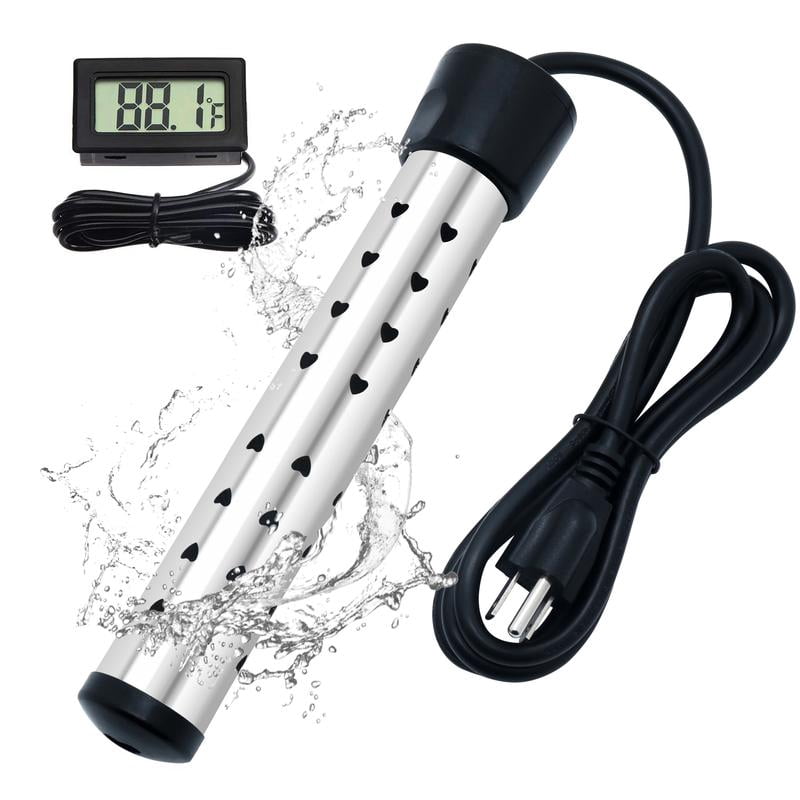 immersion Water Heater, 1500W Portable Water Heater with LCD ...
