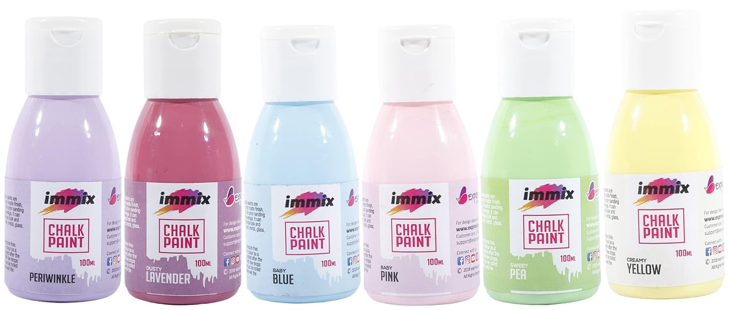 immix Chalk Acrylic Paint Set Periwinkle Lavender Blue Pink Sweet Pea ...