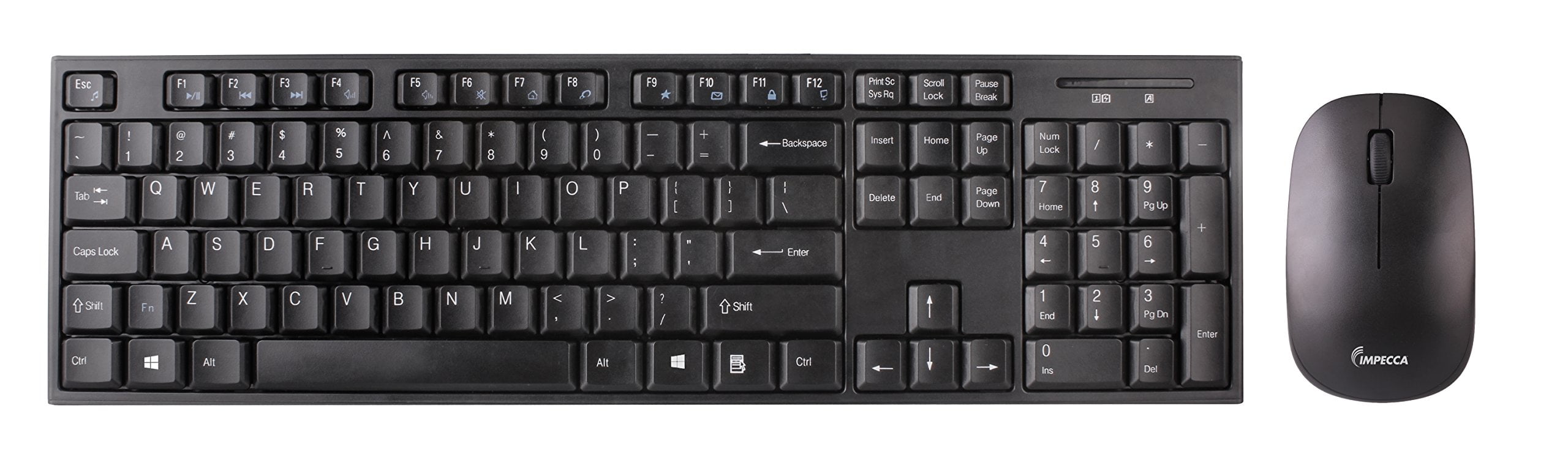 Impecca Wireless Combo Multimedia Full Size Keyboard and Mouse for ...