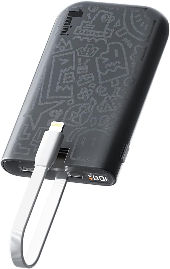 imuto Graffiti Style Portable Charger with Built-in Lightning Cable,22 ...