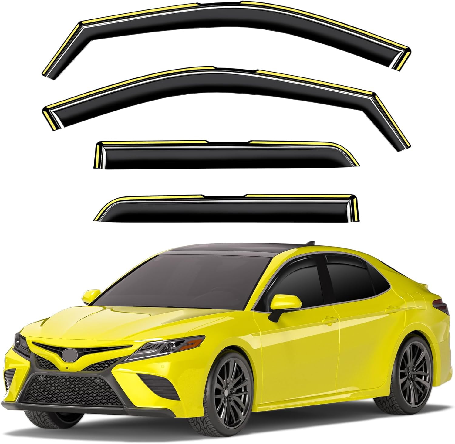 in-Channel Window Rain Guards Fit for Toyota Camry 2018 2019 2020 2021 ...