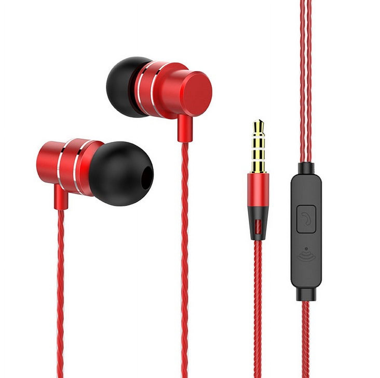 in-Ear Headphones Earphone Stereo Bass Headset Metal Wired Earphone ...
