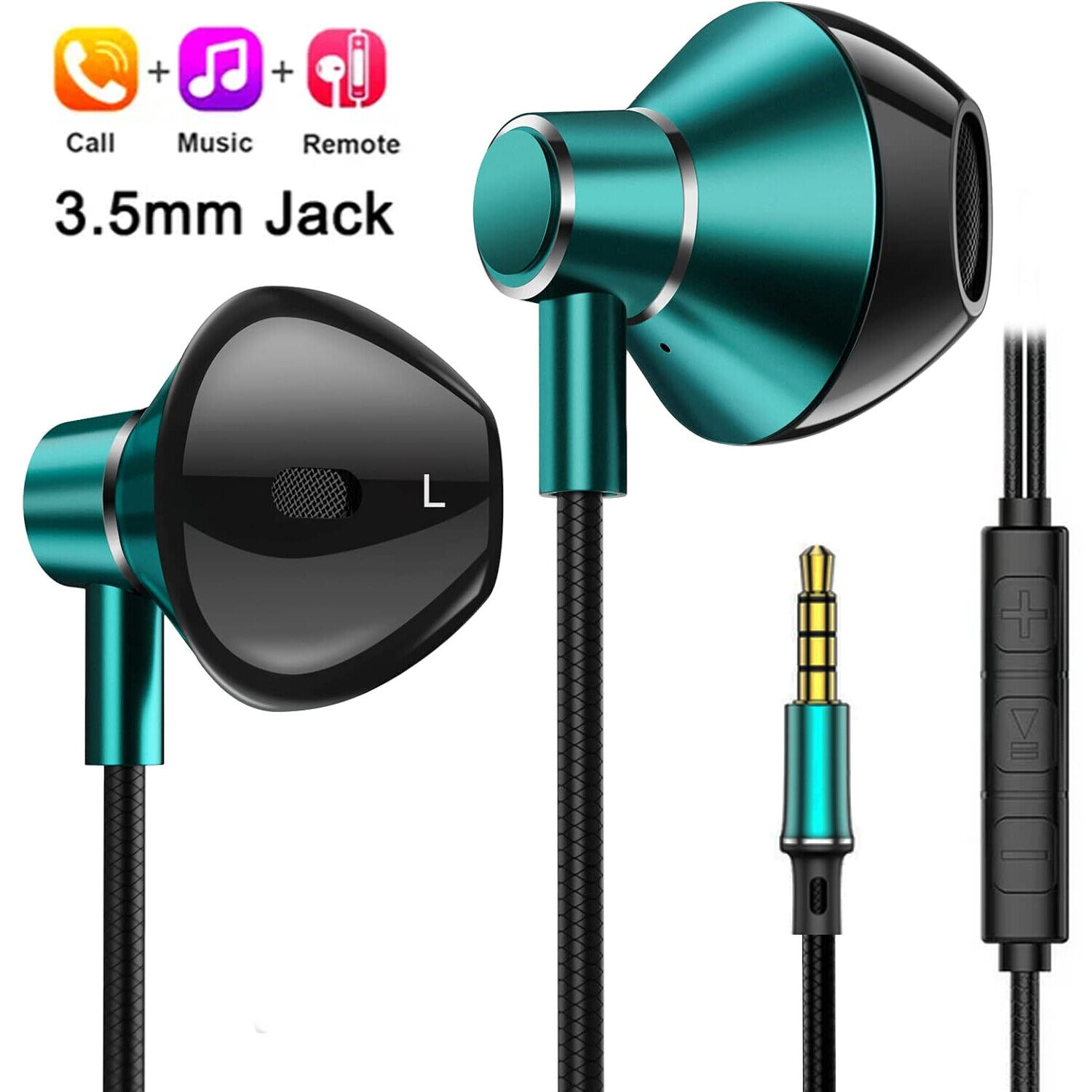in-Ear Headphones with Microphone,Earbuds Earphones Noise Cancelling ...