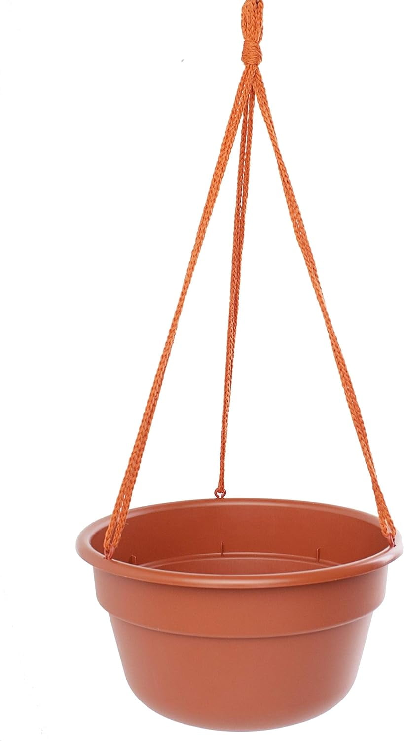 in. H x 12.4 in. Dia. Resin Dura Cotta Terracotta Clay Hanging Basket ...
