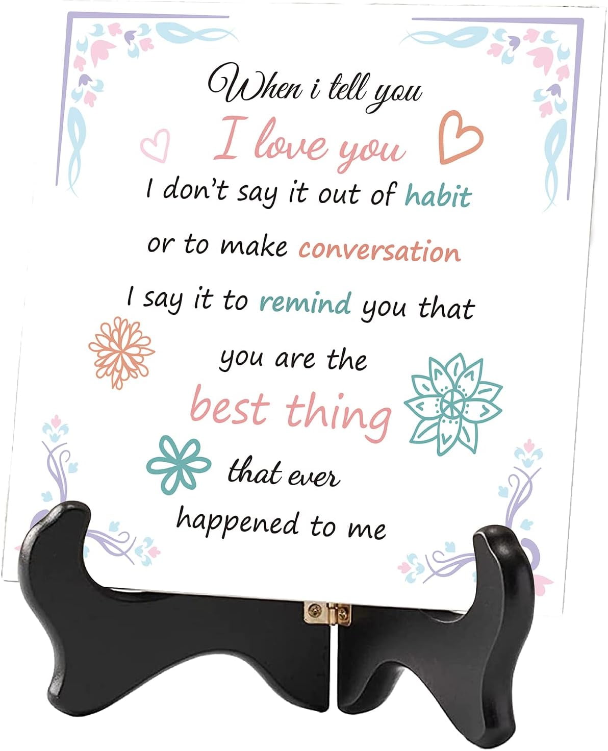 in Loving Memory Memorial Gifts Ceramic Tile Wooden Stand Memory Plaque ...