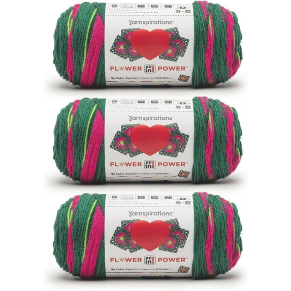 in ONE Flower Power Hyacinth Bucket Yarn - 3 of 8.8oz/250g - - #4 ...