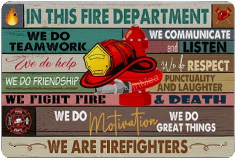 in This Fire Department We are Firefighters Retro Metal Aluminum Sign ...